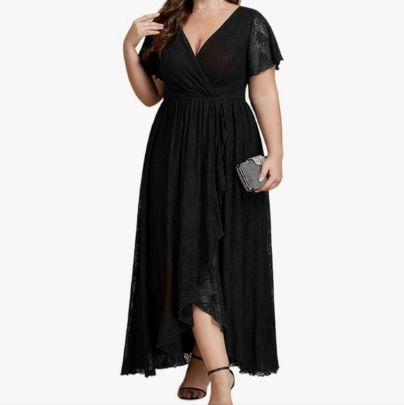 Ever Pretty | Dresses | Ever Pretty Black Highlow Wrap Gown | Poshmark